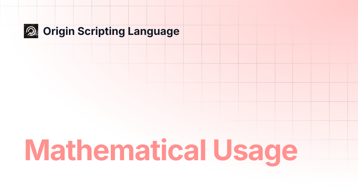 Mathematical Usage | Origin Scripting Language